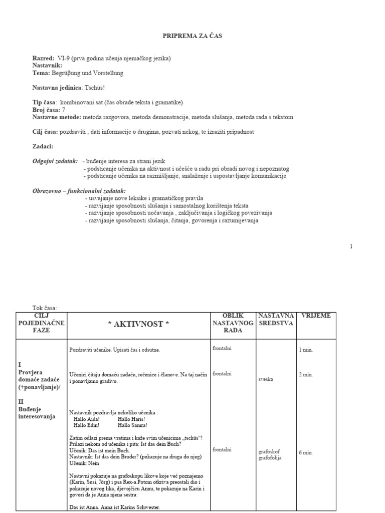 PRIPREMA ZA ČAS 7-Tschues! | PDF