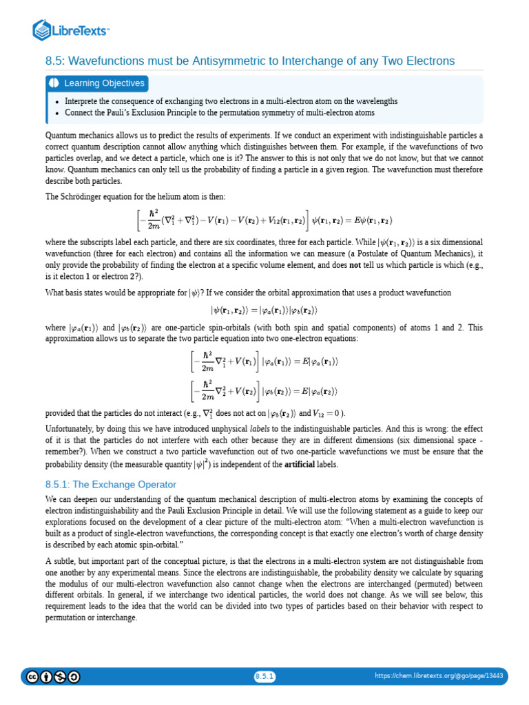 Pauli Exclusion Principle | Download Free PDF | Wave Function | Atomic Orbital