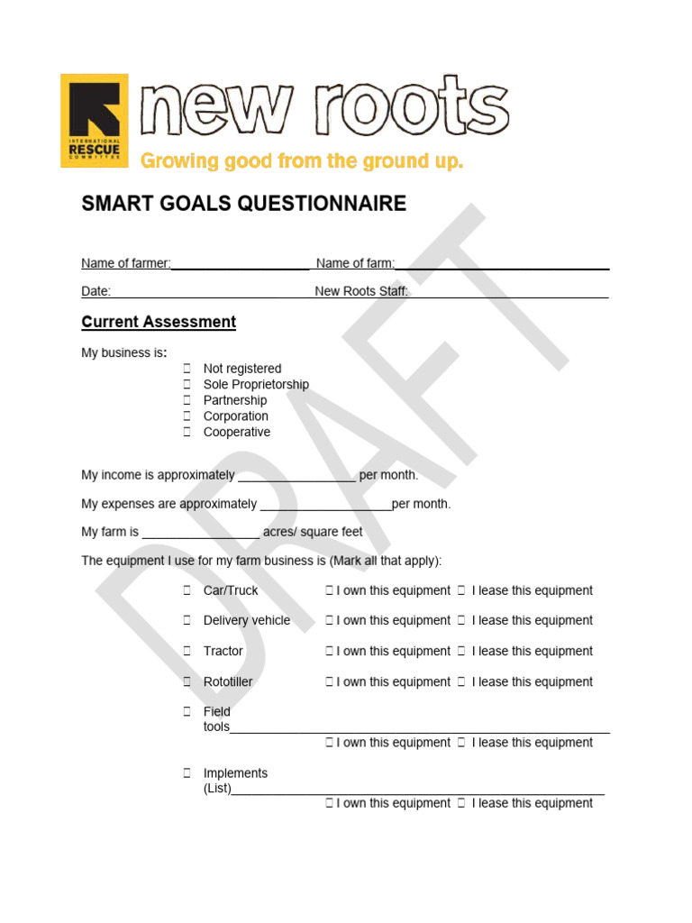 Smart Goals Questionaire Revised | PDF