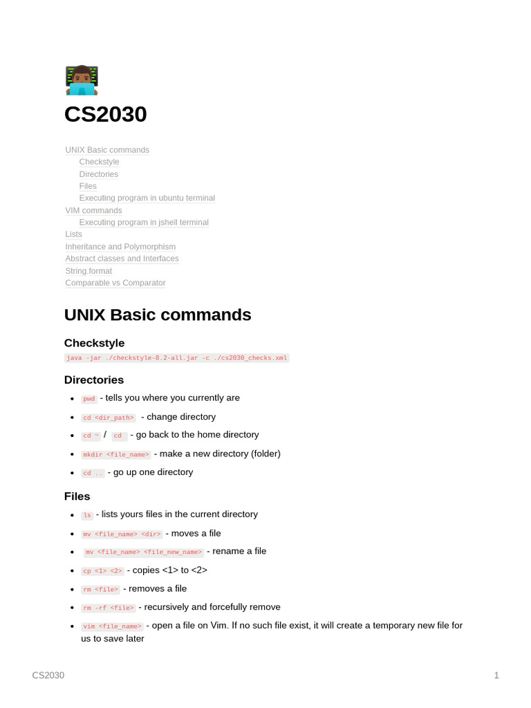 Cs2030 Cheatsheet 1 0 Pdf Computer File Directory Computing