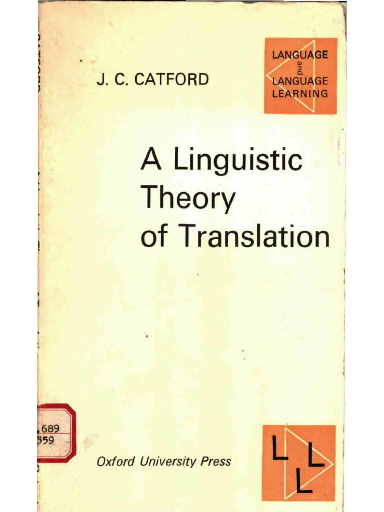 J C Catford A Linguistic Theory of Trans | PDF