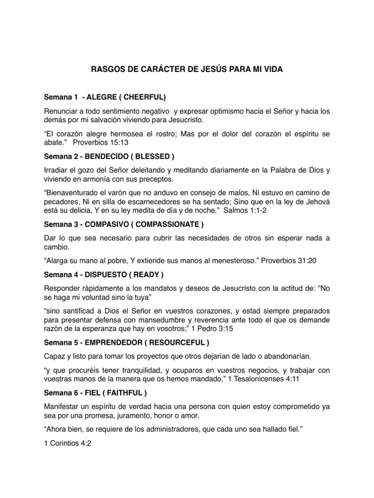 Rasgos de Carácter | PDF | Relaciones personales, crianza y desarrollo ...