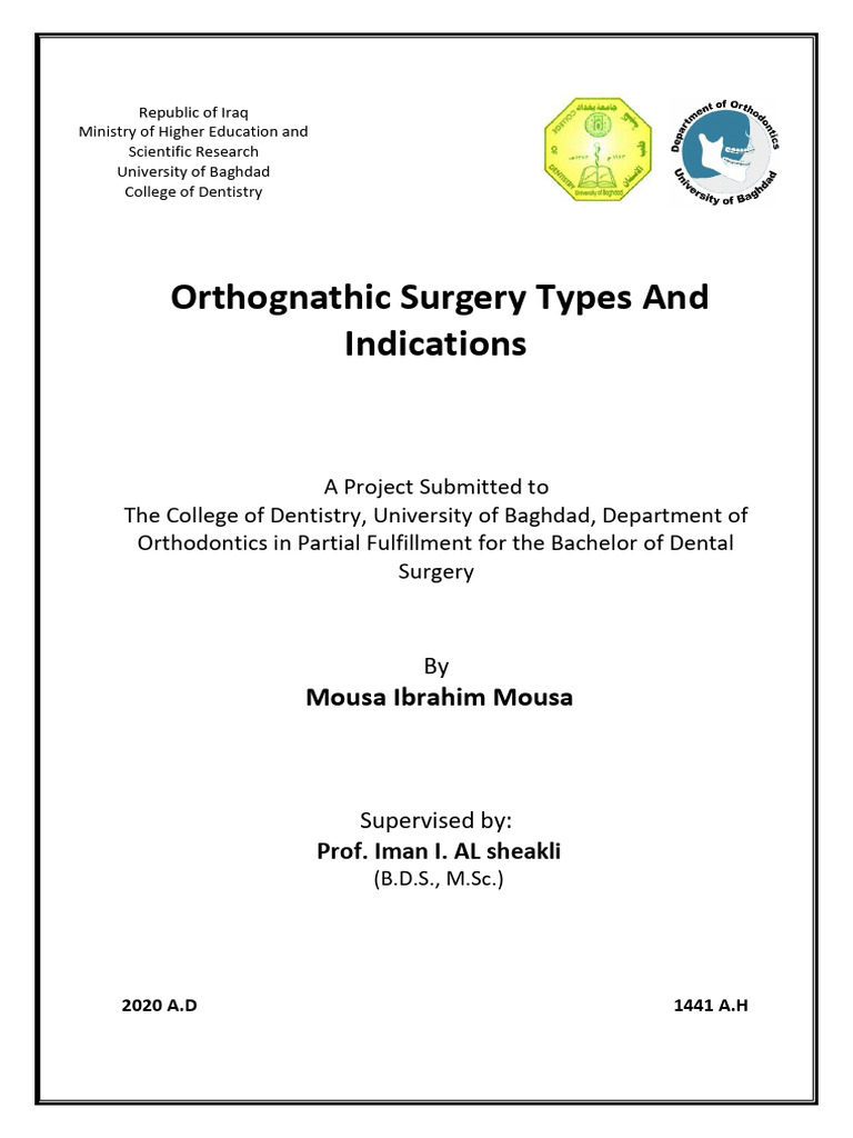Orthognathic Surgery Types and Indications: Mousa Ibrahim Mousa | Download Free PDF ...
