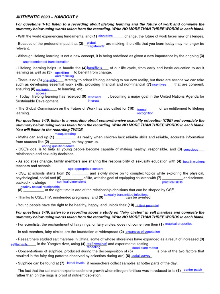 AUTHENTIC 2223_HANDOUT 2 | PDF