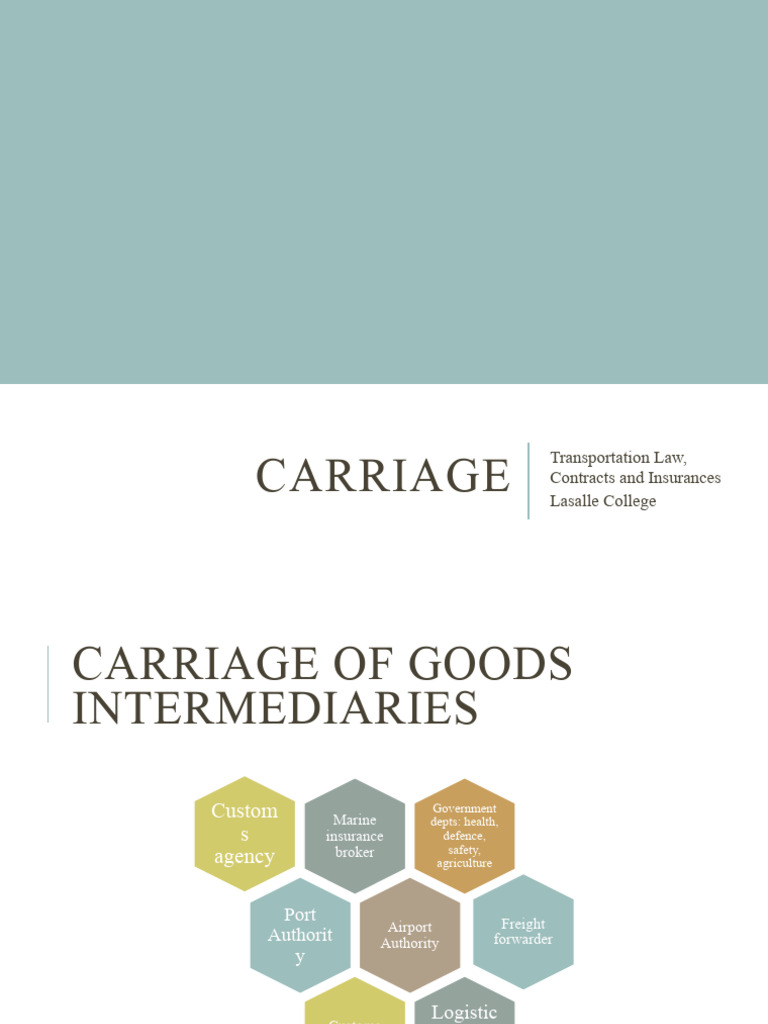 Carriage | PDF | Bill Of Lading | Common Carrier