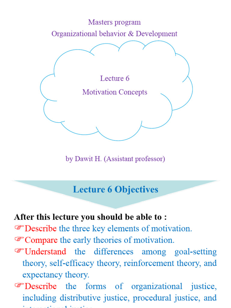 OB Lecture 6 | PDF | Goal | Self Efficacy