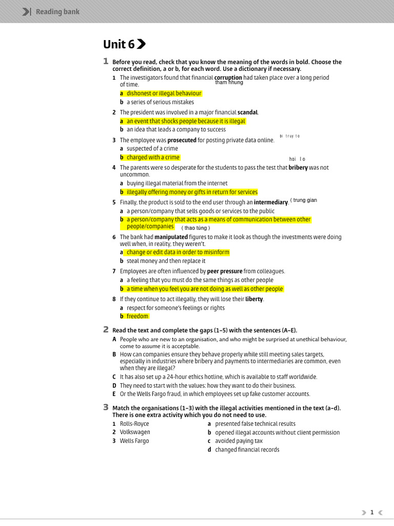 U6 - Extra Reading - PDF Note | PDF | Corruption | Incentive