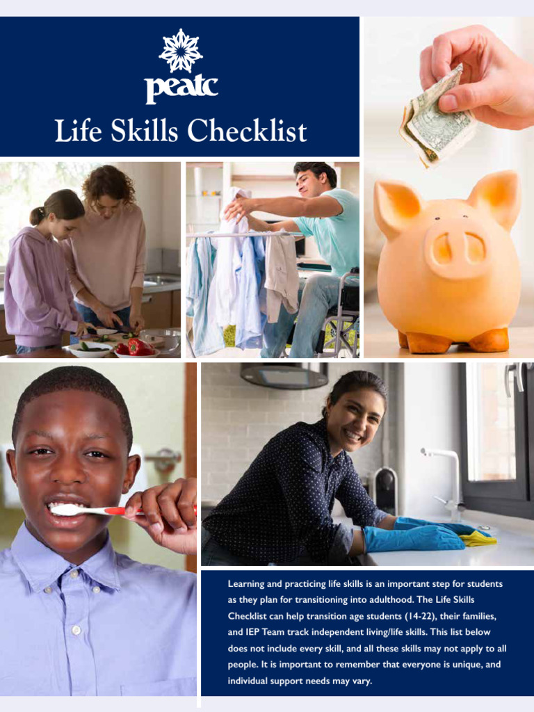Independent Living Life Skills Checklist Booklet ENGLISH Interactive ...