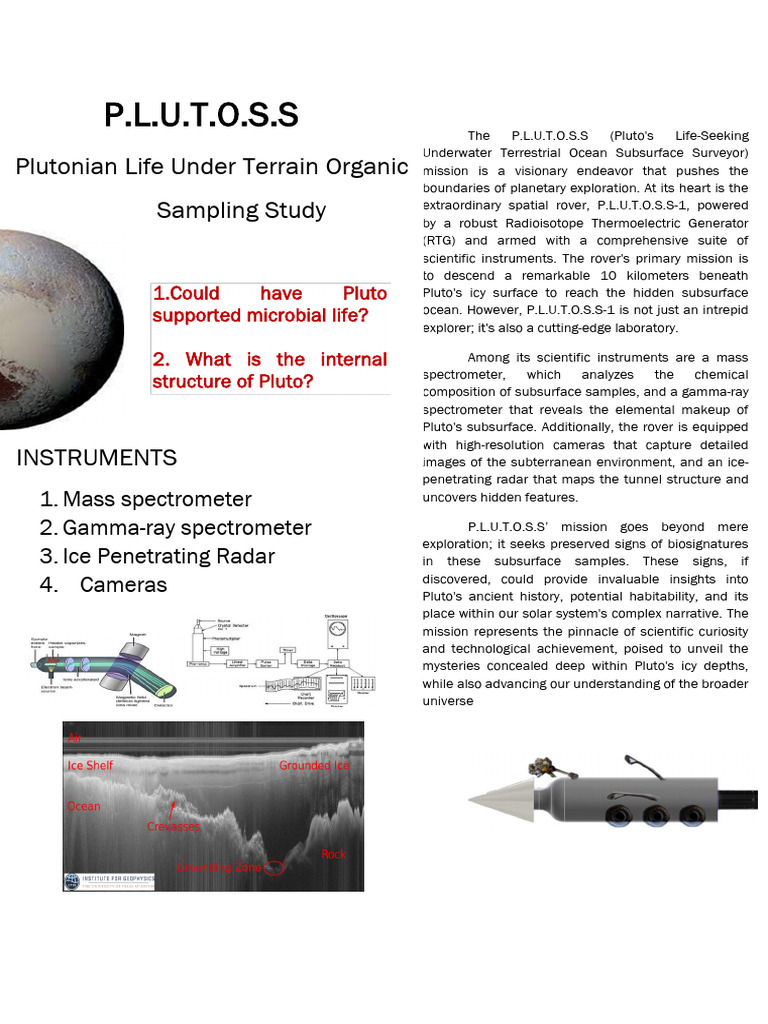 P.L.U.T.O.S.S Fact Sheet | PDF | Pluto | Curiosity (Rover)