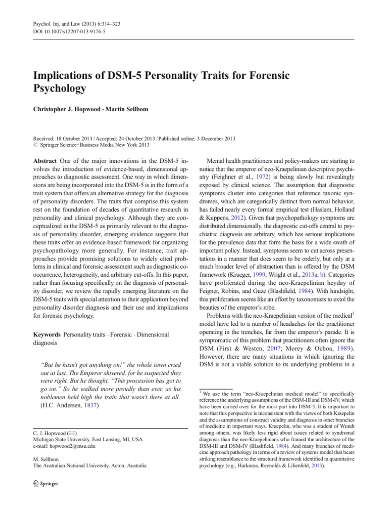 Implications of DSM-5 Personality Traits For Forensic (Hopwood y ...
