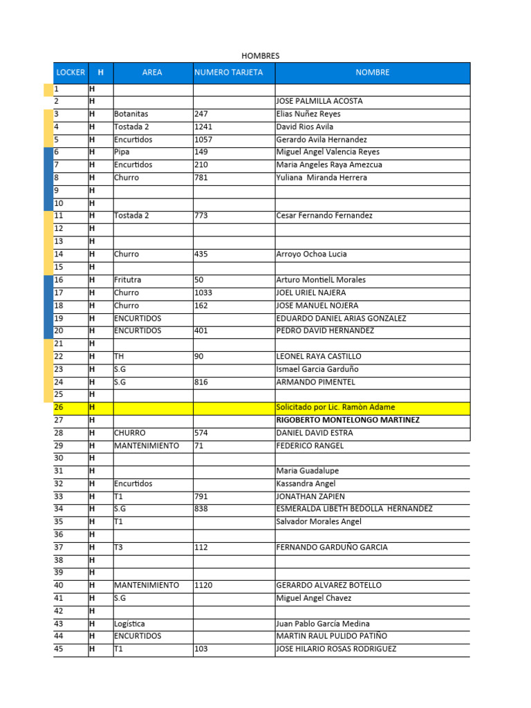 CONTROL DE LOCKERS | PDF