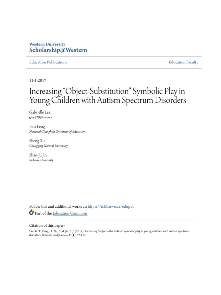 Increasing - Object-Substitution - Symbolic Play in Young Children ...