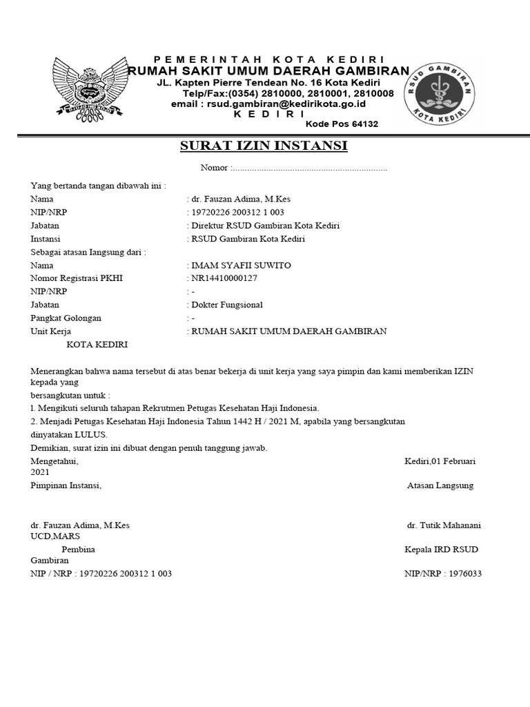 Surat Izin Tkhi | PDF