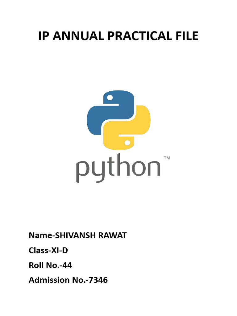 Ip Annual Practical File Shivansh Rawat | PDF | Table (Database) | Information Retrieval