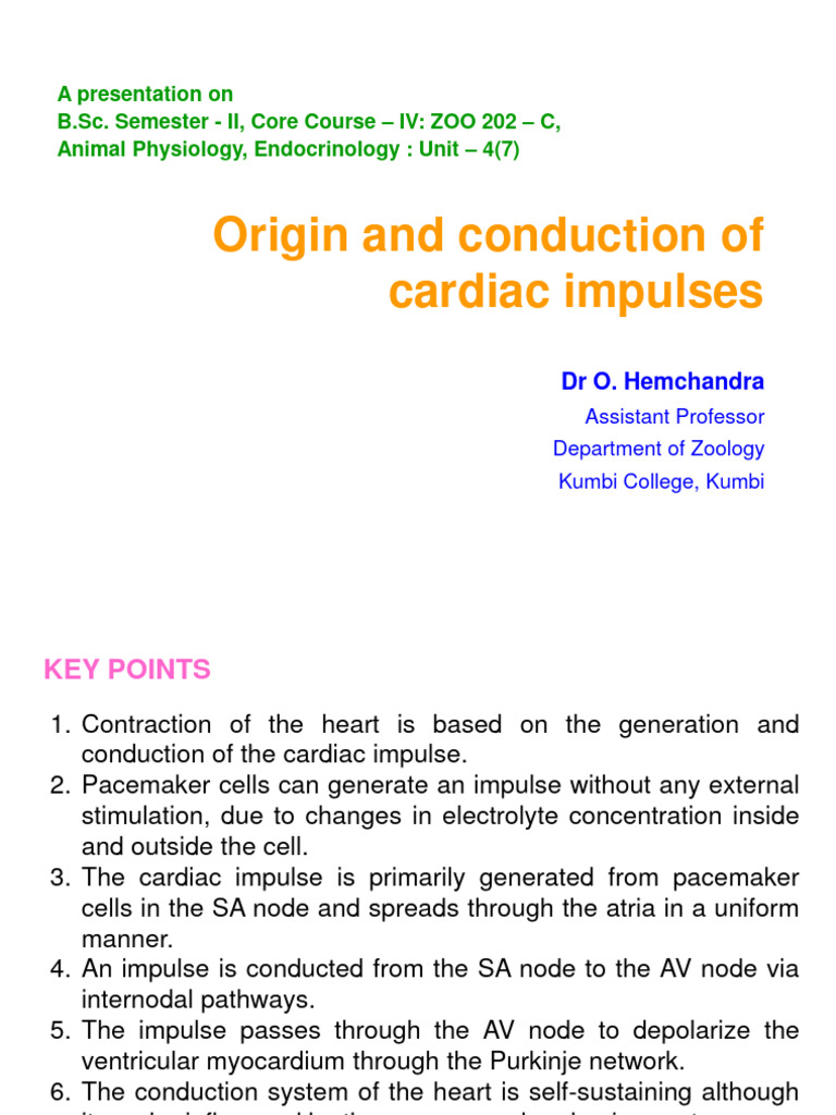 Unit 4 (7) Origin and Conduction of Cardiac Impulses | PDF | Cardiac ...