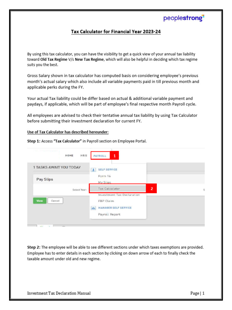 Tax Calculator User Manual | PDF | Payroll Tax | Taxes