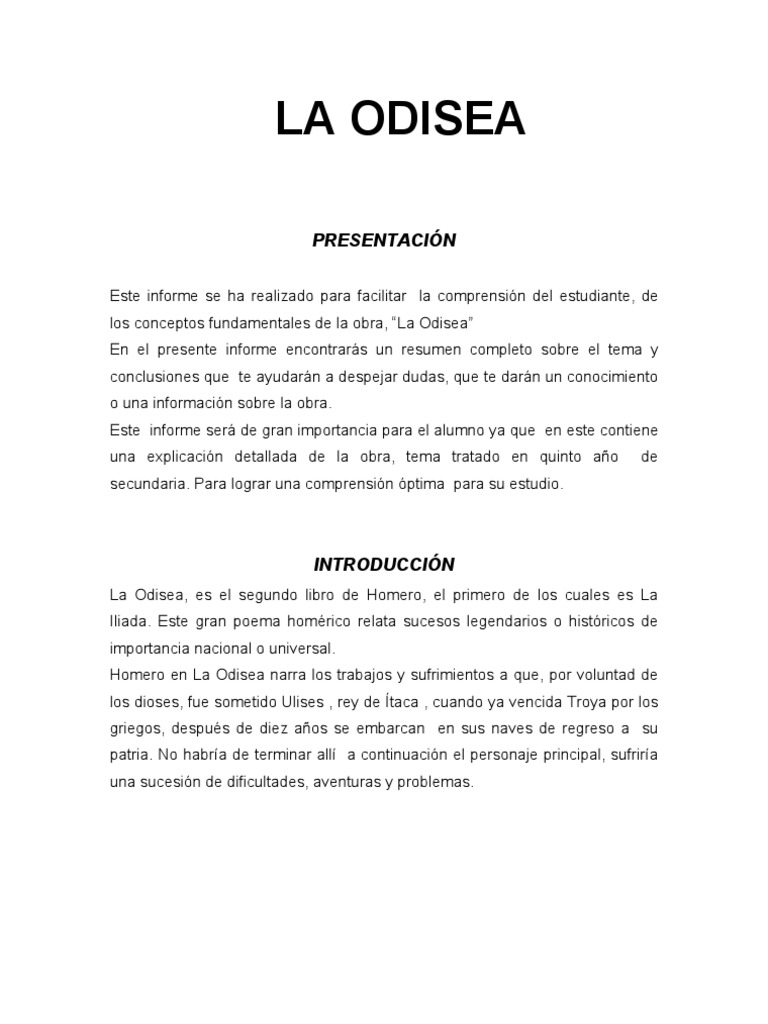 Resumen de la odisea