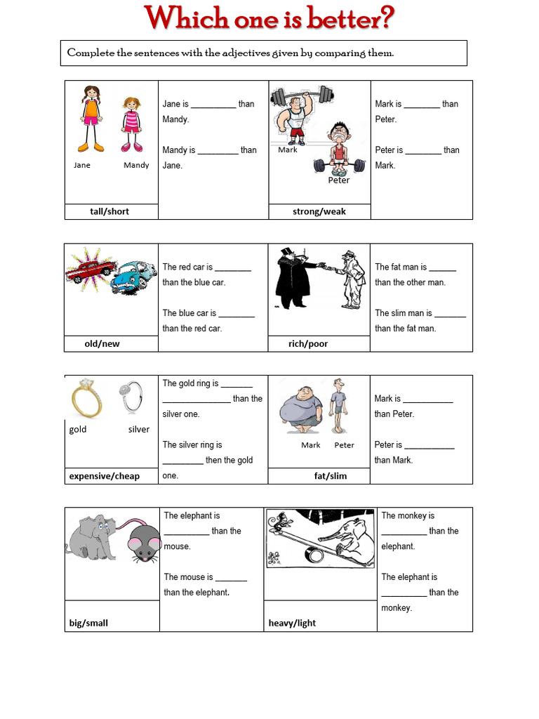 Comparative Worksheet | PDF