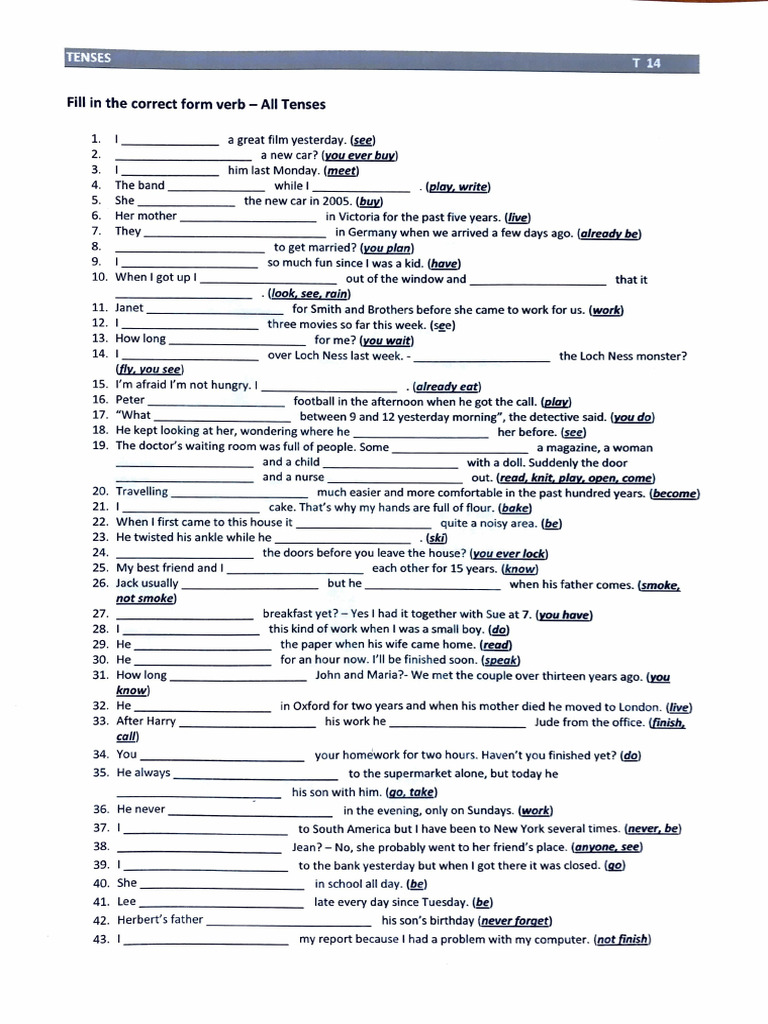 Tenses - Review | PDF