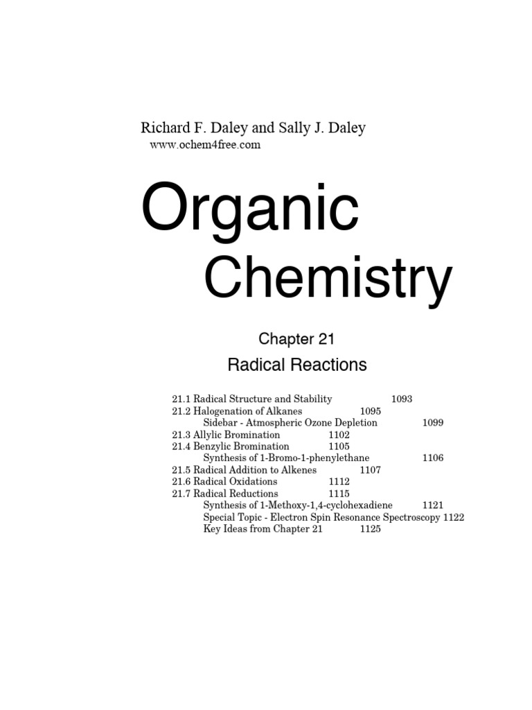 Radical Reactions | PDF | Radical (Chemistry) | Alkene