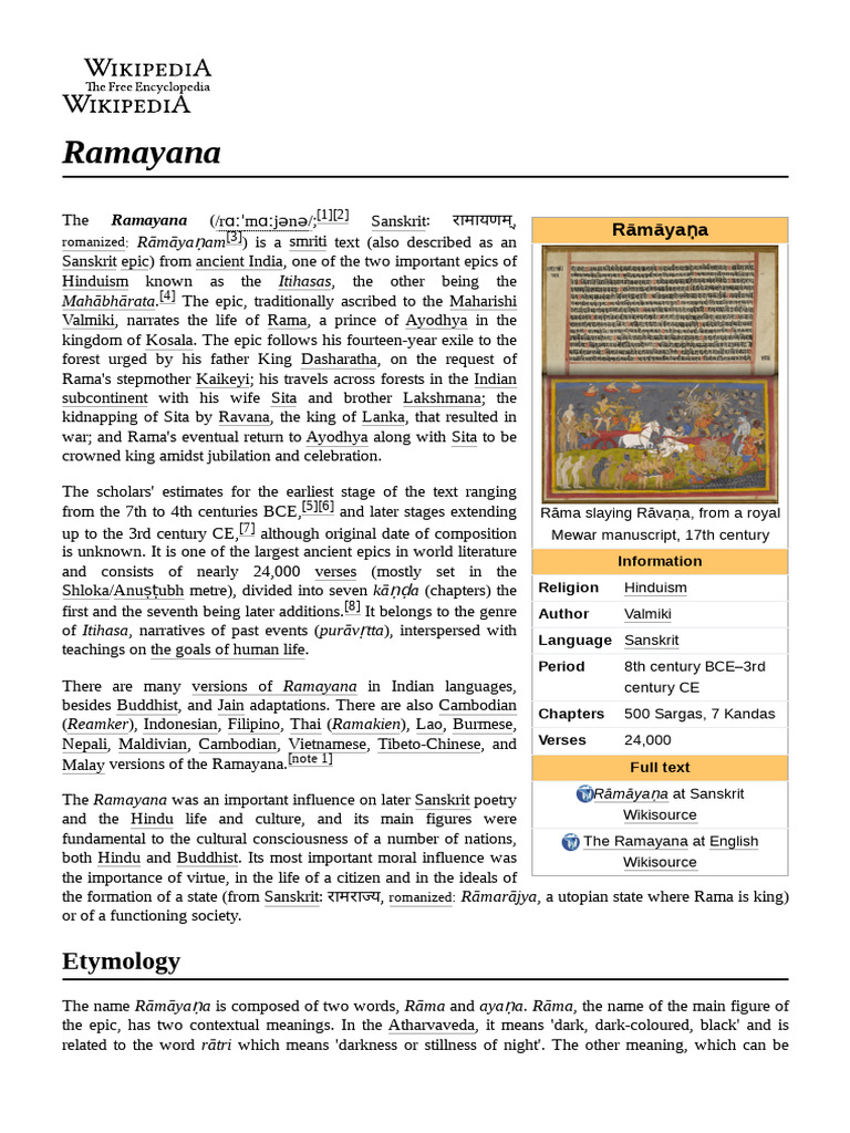 Ramayana | Download Free PDF | Ramayana | Rama