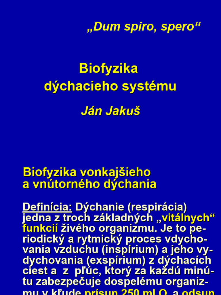 Biofyzika Dychania | PDF