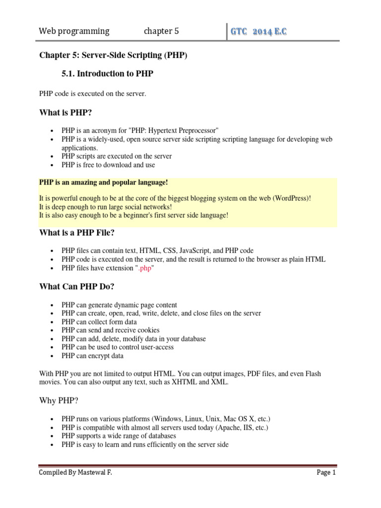 Chapter 5 PHP | PDF | Php | Http Cookie