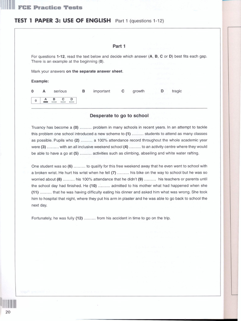 FCE Test 5 - UOE | PDF