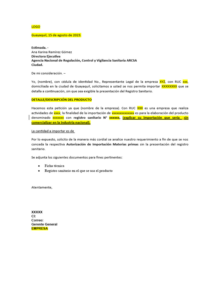 Modelo Carta NO REQUIERE 1 | PDF