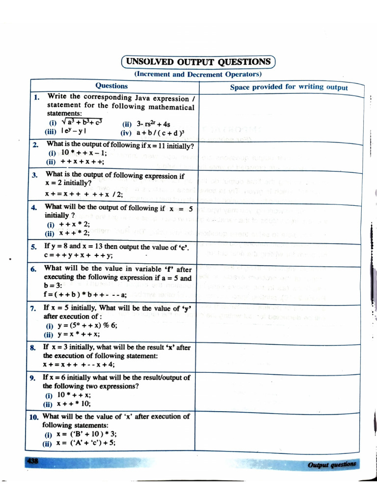 Output Based Questions | PDF
