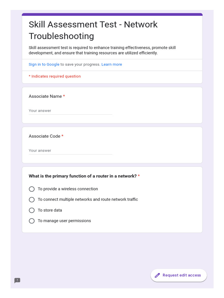 Skill Assessment Test - Network Troubleshooting | PDF | Computer ...