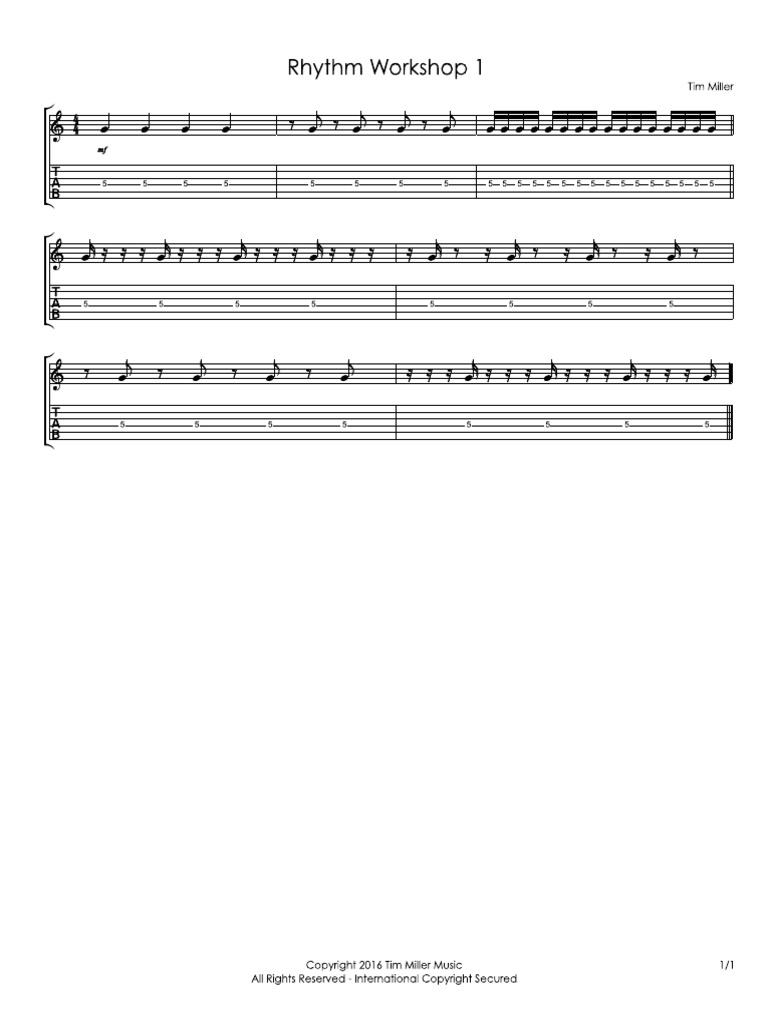 Rhythm Workshop 1 Chart | PDF