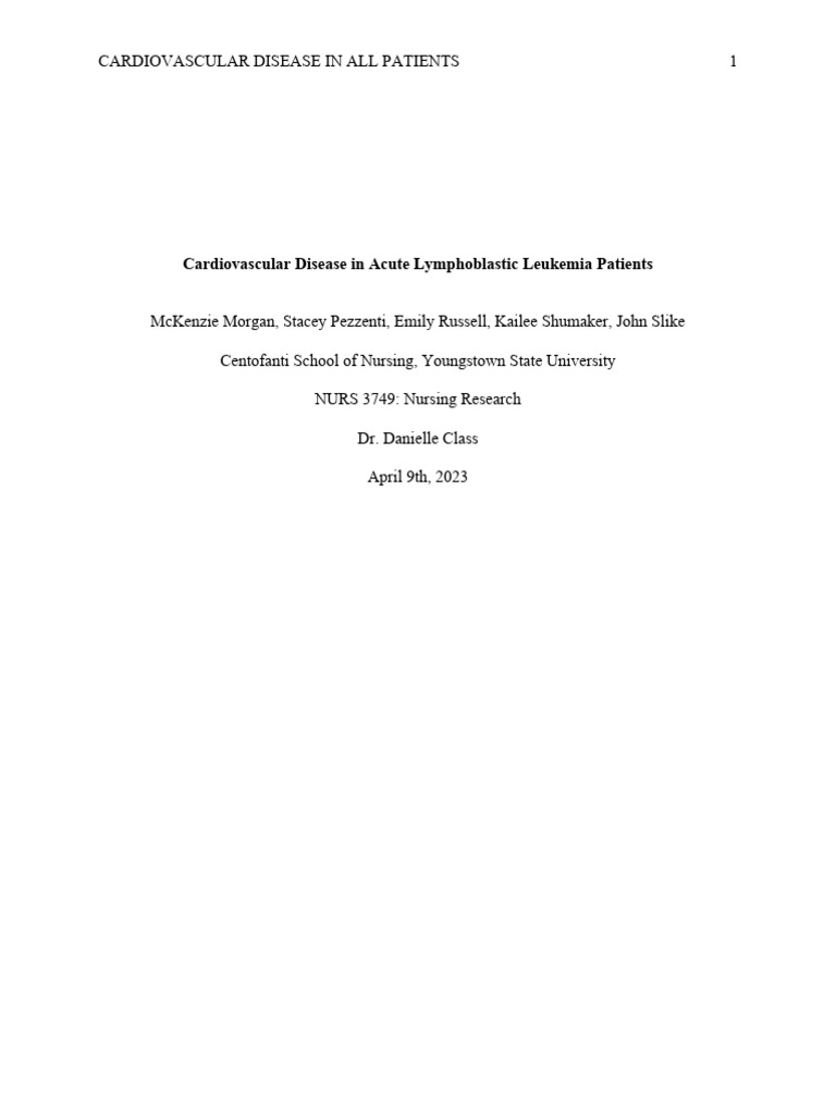 Nursing Research Project Report PDF Chemotherapy Immunotherapy