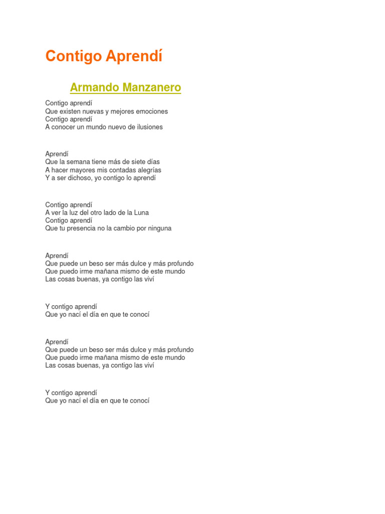 Contigo Aprendí Pdf