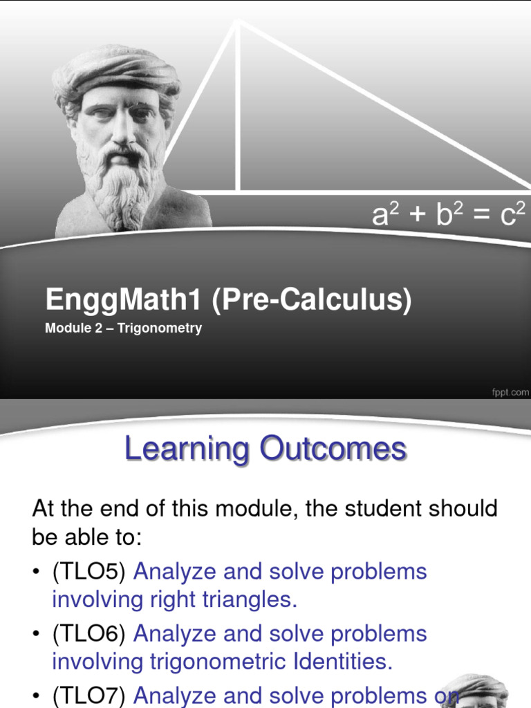 EnggMath1 Module 2 - Trigonometry Slides Draft As of 08312020 | PDF | Triangle | Trigonometry