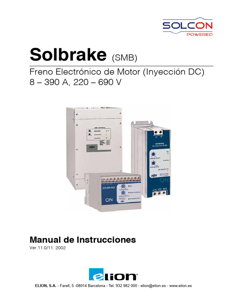Manual de Instrucciones: Freno Solbrake | PDF | Corriente eléctrica | Relé