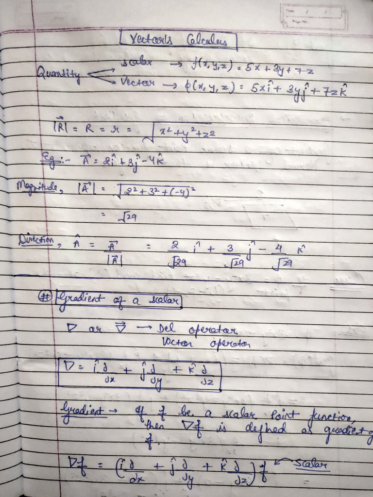 Vector Calculus Pdf
