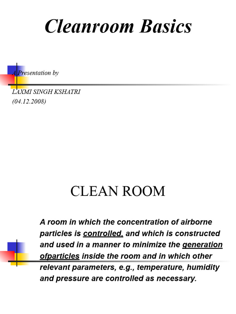 Clean Room - PPT 1 | PDF | Applied And Interdisciplinary Physics ...