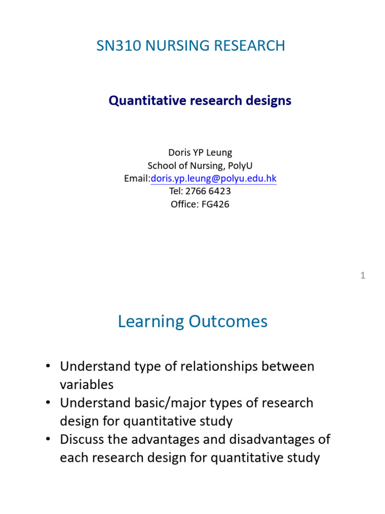 SN310 Quantitative Research Design (18sept 2023) | Download Free PDF ...