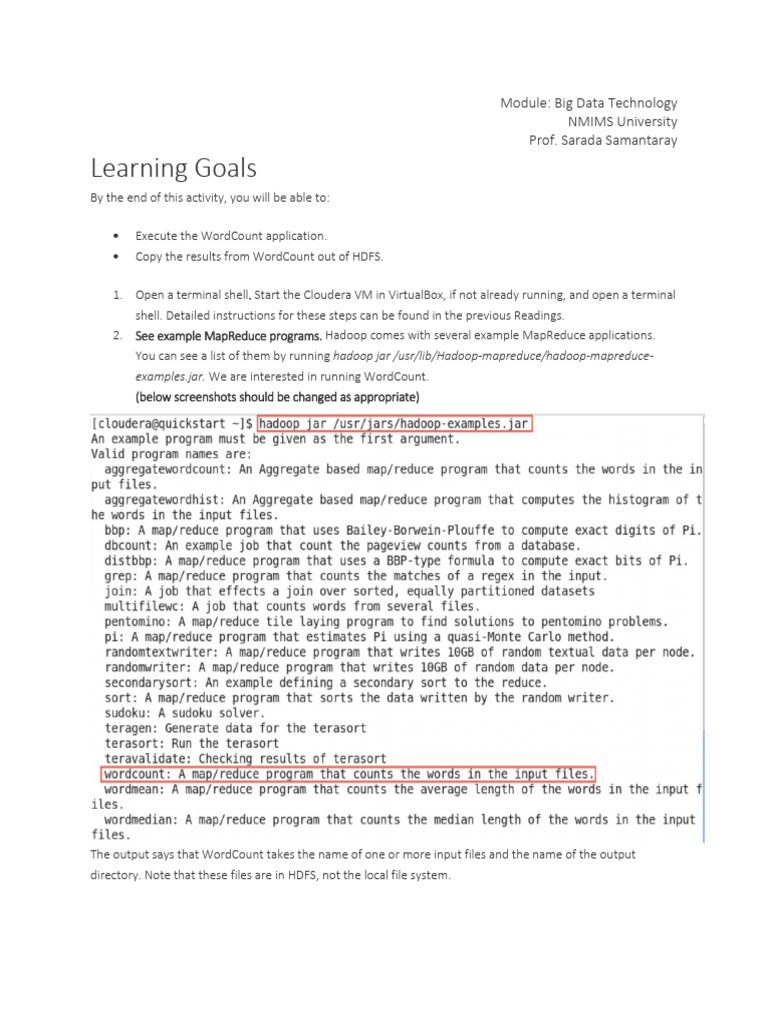Hadoop WordCount Execution Guide | PDF | Apache Hadoop | Map Reduce