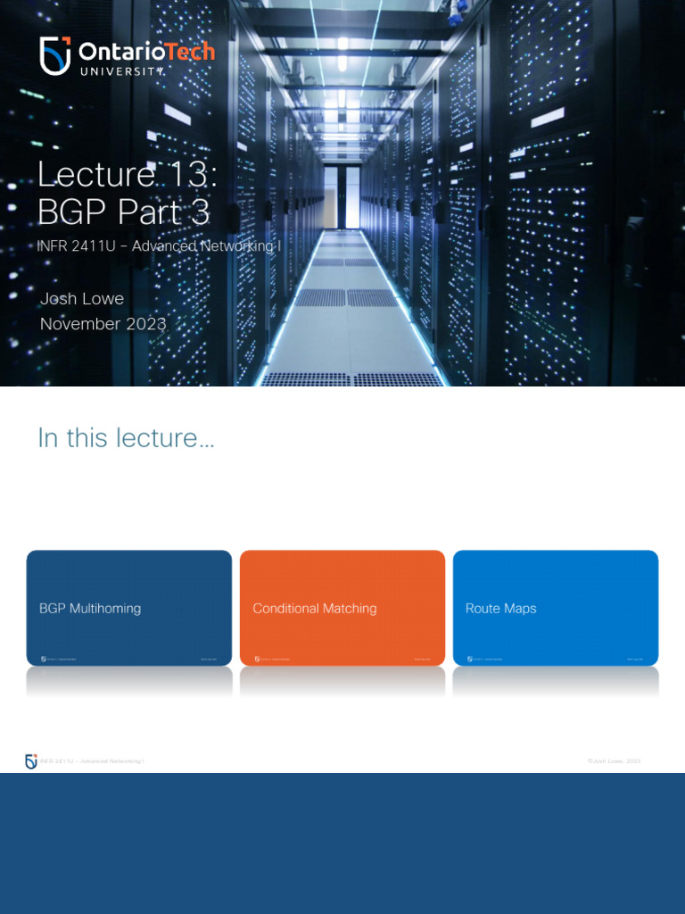 Lecture 13 - BGP Part 3 | PDF | Routing | Router (Computing)