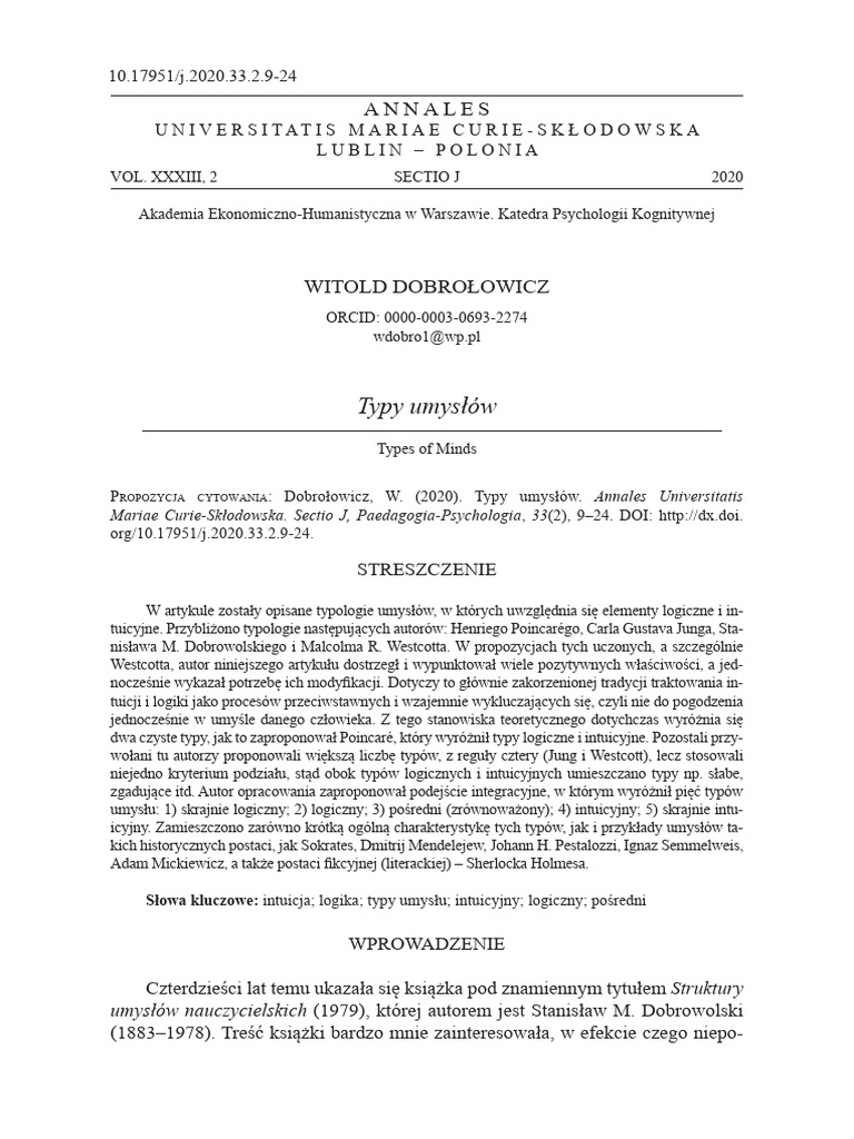 Typy Umysłów: Annales | PDF