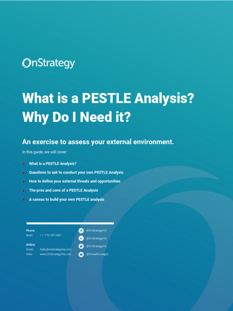 Onstrategy Pestleanalysisguide Download Free Pdf Swot Analysis Business 