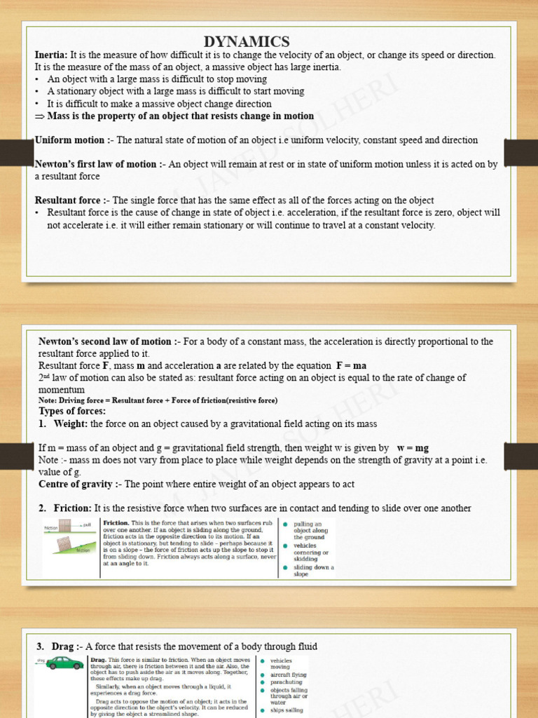 DYNAMICS | PDF | Force | Newton's Laws Of Motion