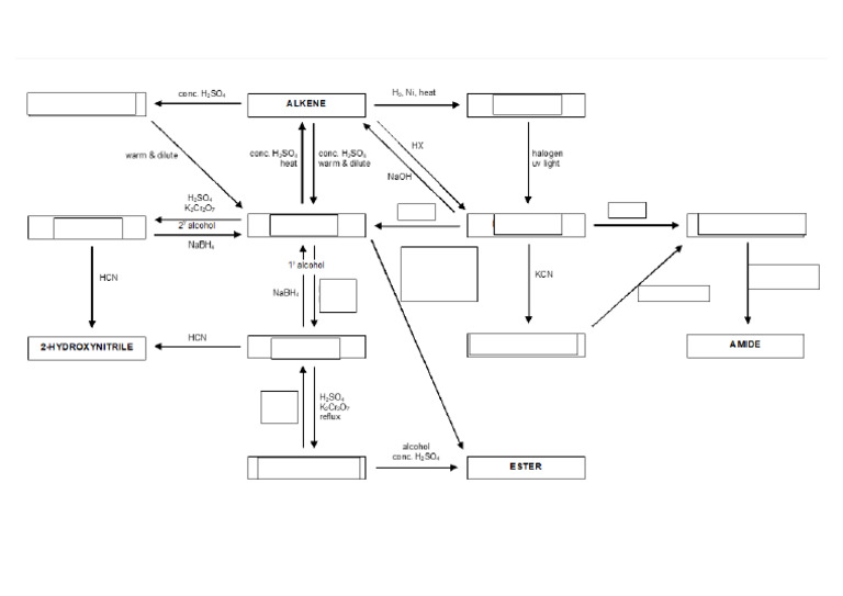 Reactions map Blank ( A level organic chemistry aqa) | PDF