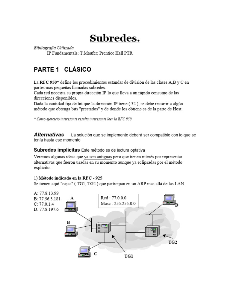 SubRedes Clásicas y VLSM | PDF | Dirección IP | Arquitectura de internet