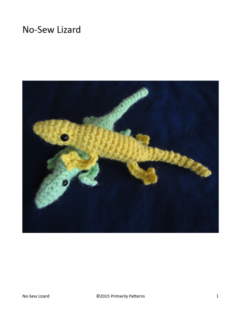 No-Sew Lizard | PDF | Crochet | Decorative Arts