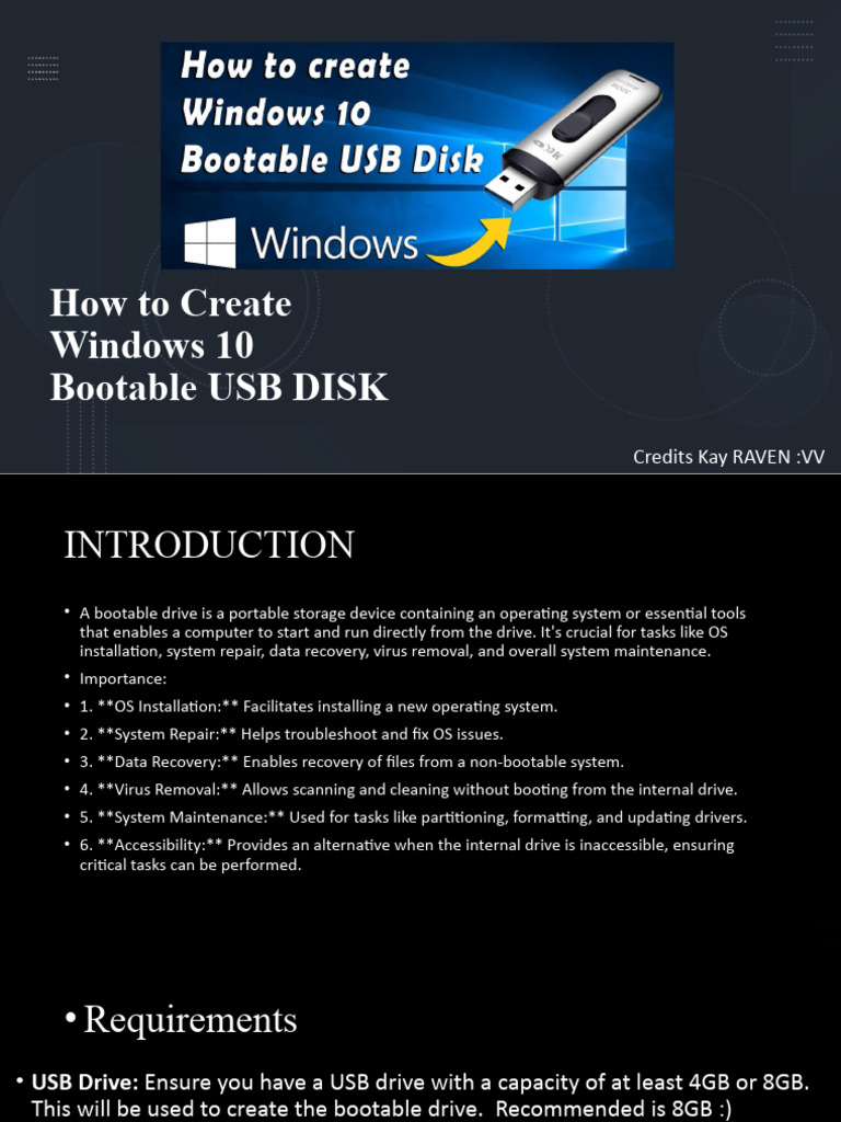 Create Windows BootableFlashDrive | PDF | Windows 10 | Usb Flash Drive