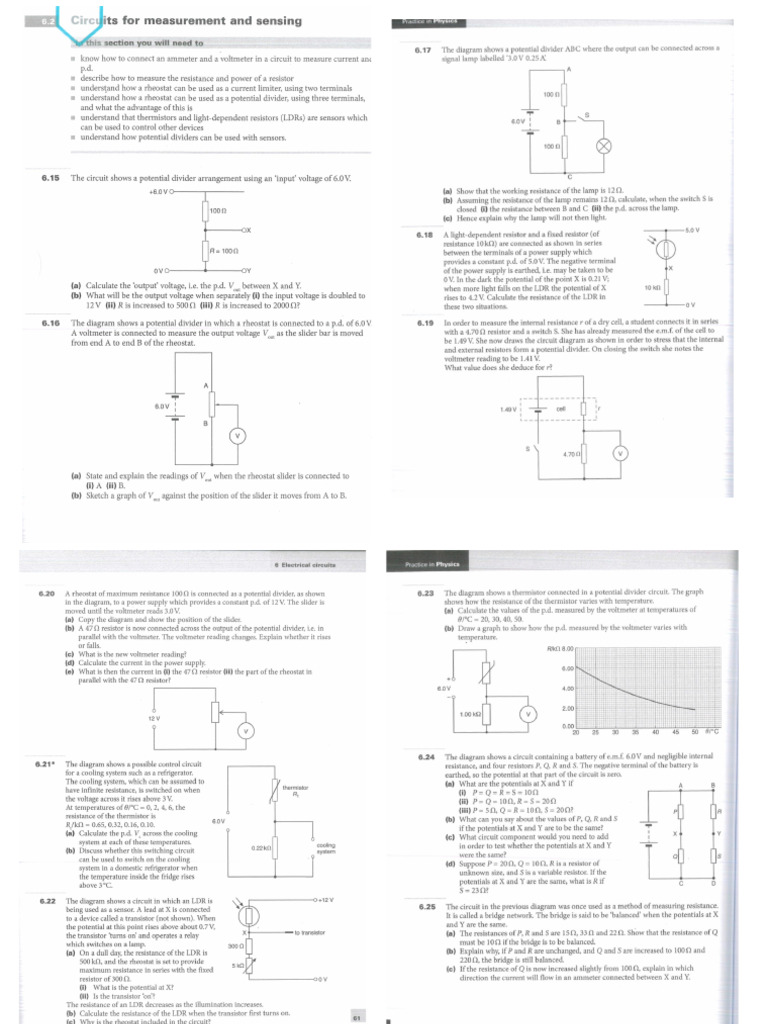 Potential Dividers and Sensing Circuits | PDF