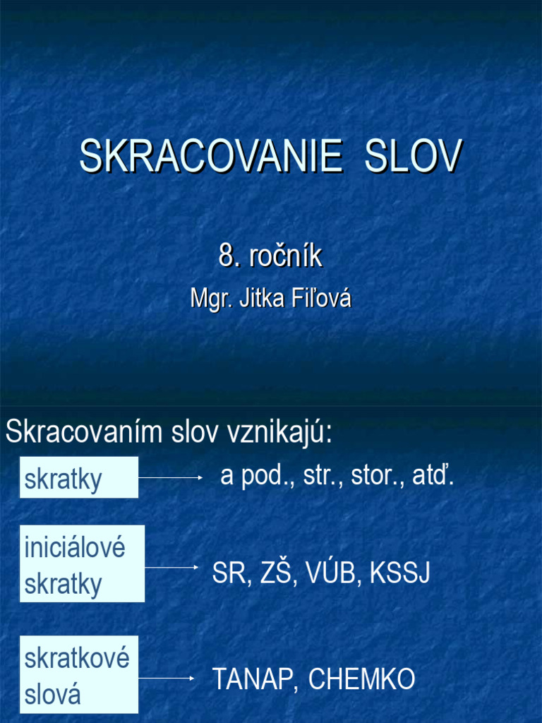Skracovanie Slov | PDF
